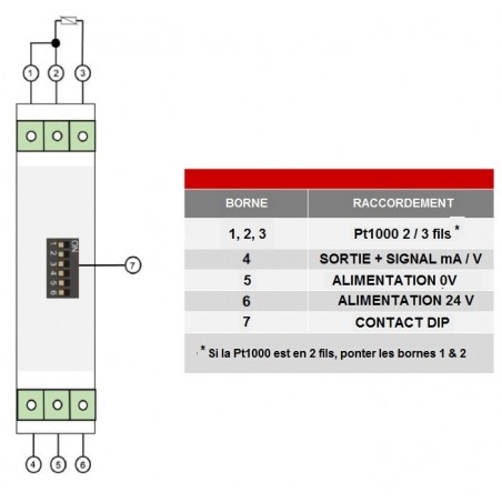 Pt1000 ET Pt100 en 4/20 mA